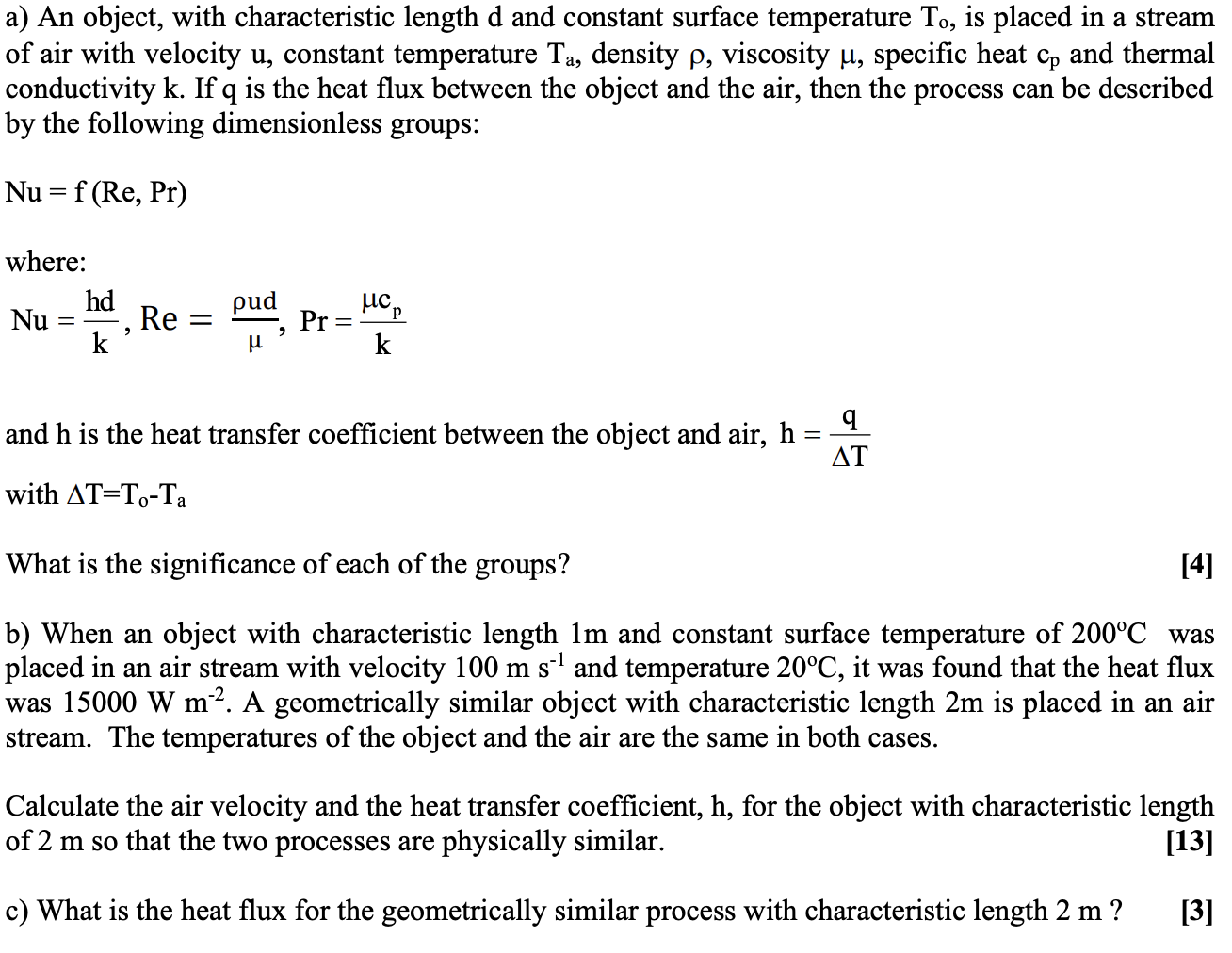 Solved a) An object, with characteristic length d and | Chegg.com