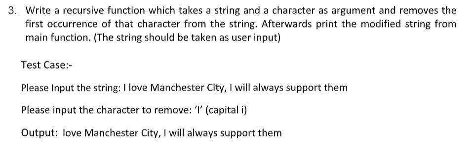 Solved 3. Write a recursive function which takes a string | Chegg.com