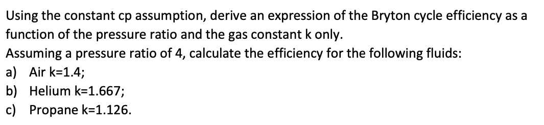 Solved Using the constant cp assumption, derive an | Chegg.com