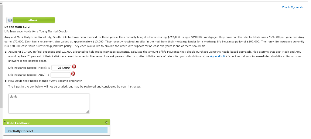 Life Insurance Needs for a Young Married Couple Amy | Chegg.com