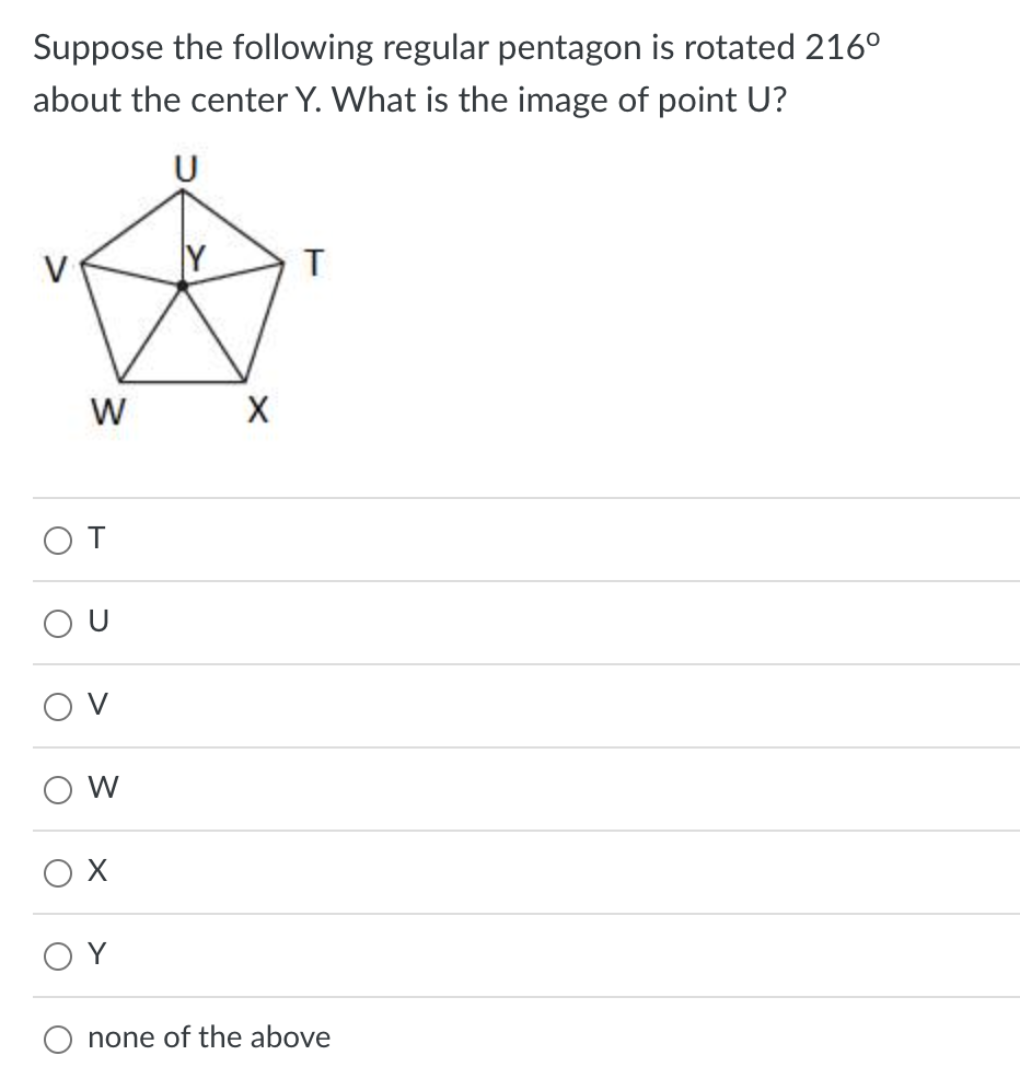 Solved Suppose the following regular pentagon is rotated | Chegg.com