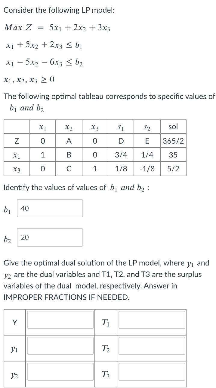 Solved Consider the following LP model: Max Z = 5x1 + 2x2 + | Chegg.com
