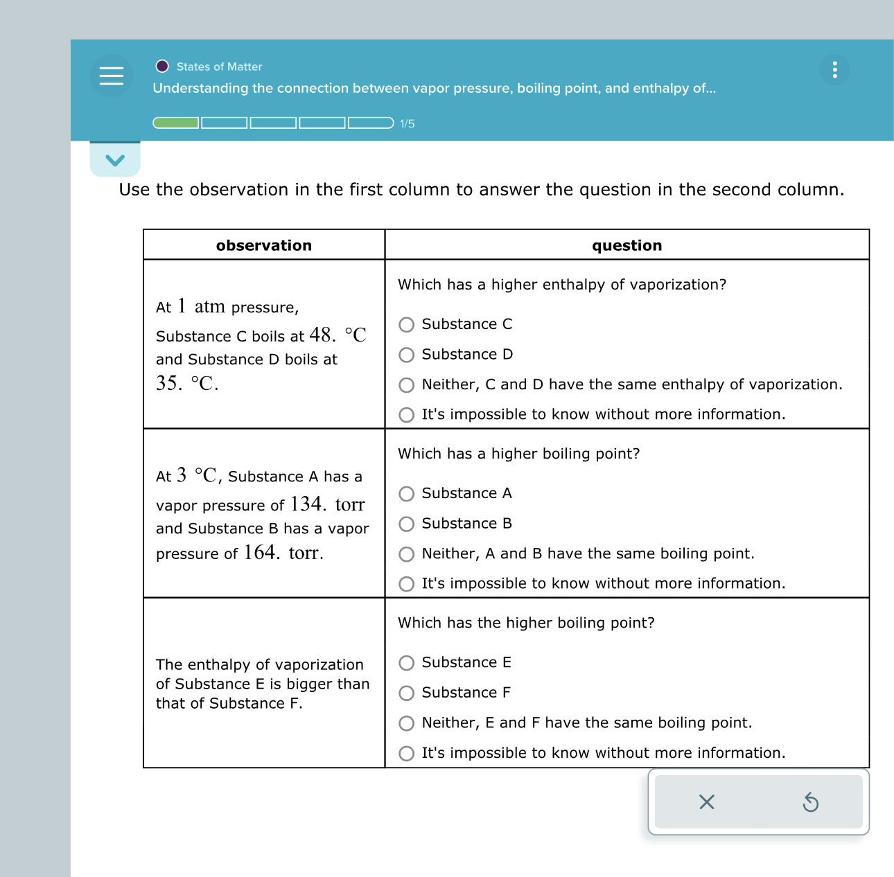 Solved States of Matter Understanding the connection between | Chegg.com