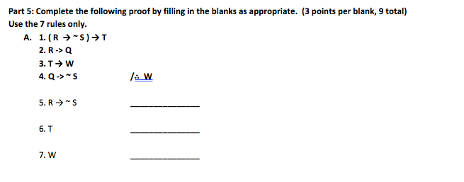 Solved Part 5: Complete the following proof by filling in | Chegg.com
