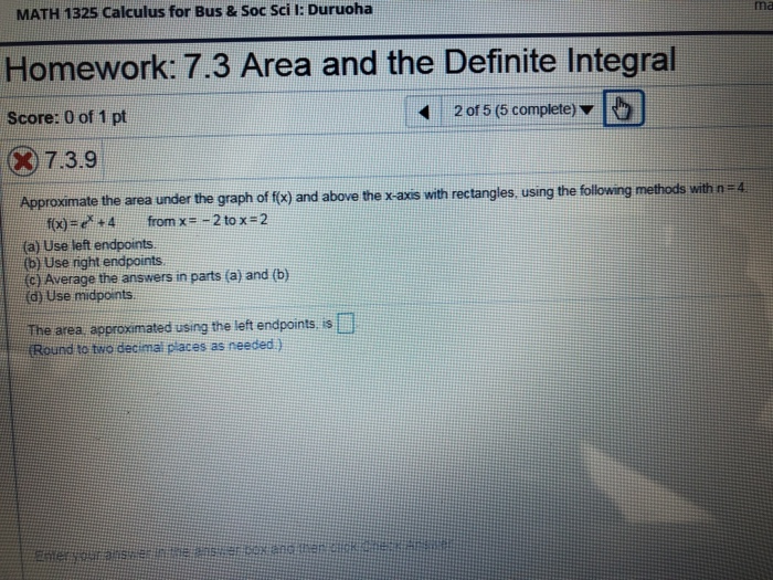 Solved MATH 1325 Calculus for Bus & Soc Sci l: Duruoha | Chegg.com