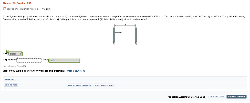 Solved In the figure a charged particle (either an electron | Chegg.com