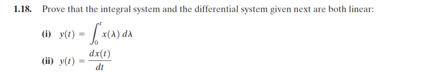 Solved 1.18. Prove that the integral system and the | Chegg.com