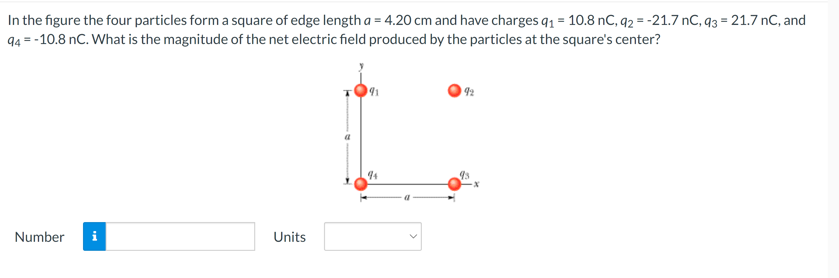 Solved In the figure the four particles form a square of | Chegg.com
