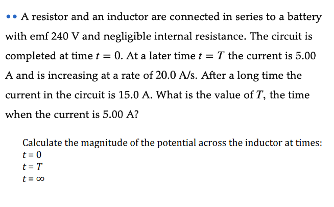 Solved A resistor and an inductor are connected in series to | Chegg.com