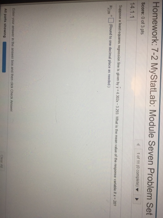 Solved Homework: 7-2 MyStatLab: Module Seven Problem Set | Chegg.com