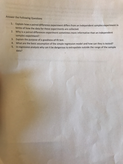 Solved Explain how a paired difference experiment differs | Chegg.com