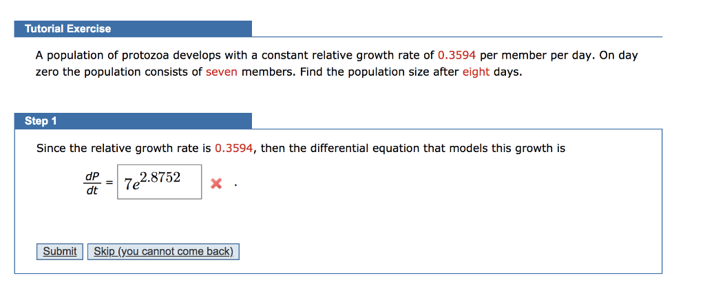 Solved Tutorial Exercise A population of protozoa develops | Chegg.com