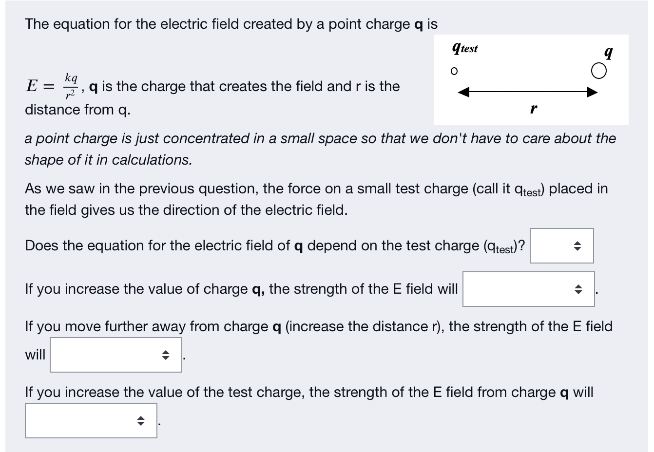 Solved The equation for the electric field created by a | Chegg.com