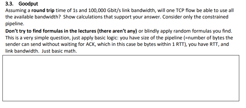Solved Problem 3. TCP Pipeline (2pts) Using your knowledge | Chegg.com