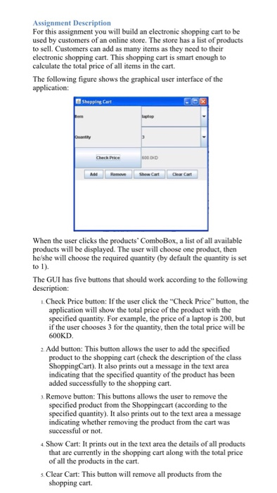 Assignment Description For this assignment you will | Chegg.com