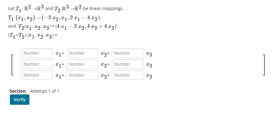 Solved Let T1:R2→R3 and T2:R3→R2 be linear mappings. | Chegg.com