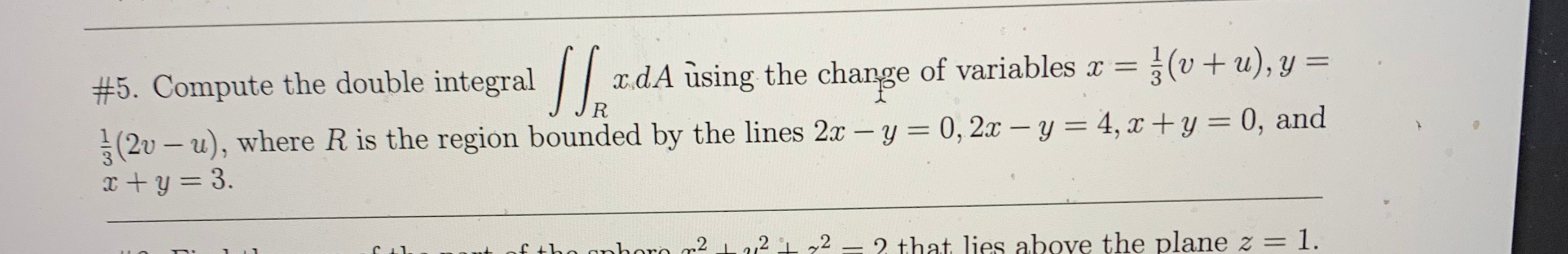 Solved JR #5. Compute the double integral || 2dA using the | Chegg.com