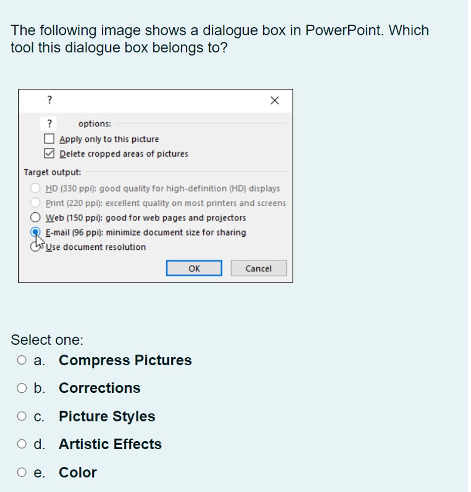 Solved The following image shows a dialogue box in | Chegg.com