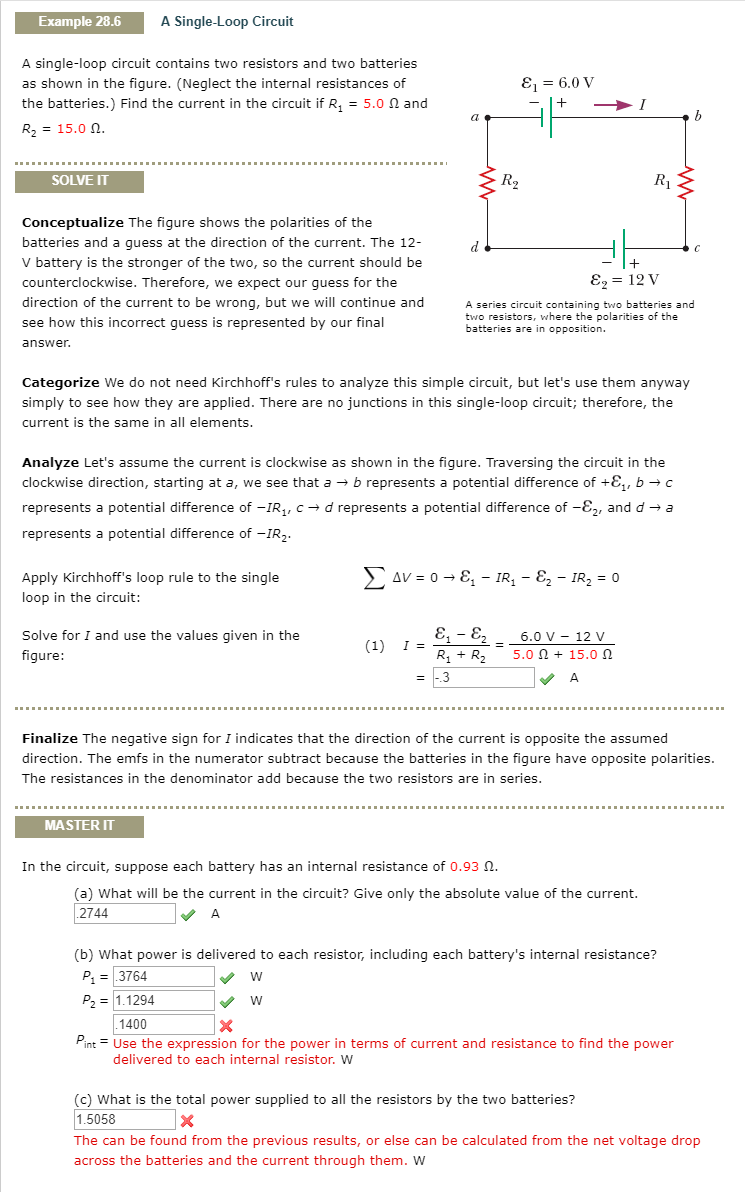 Solved Example 28 6 A Single Loop Circuit E 60 V A