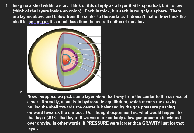 Solved 1. Imagine a shell within a star. Think of this | Chegg.com