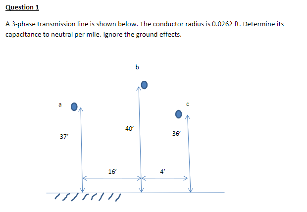 Solved A 3-phase transmission line is shown below. The | Chegg.com