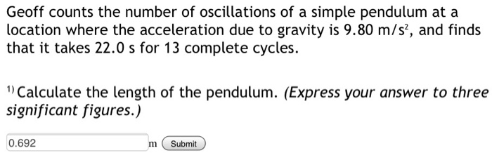 Solved Geoff counts the number of oscillations of a simple | Chegg.com