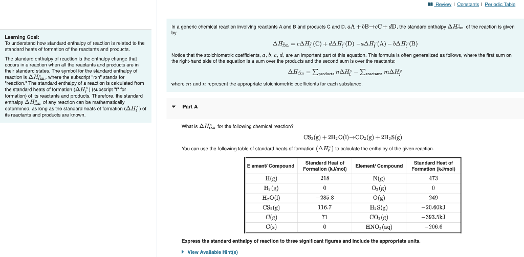 Solved In a generic chemical reaction imvolving reactants A | Chegg.com