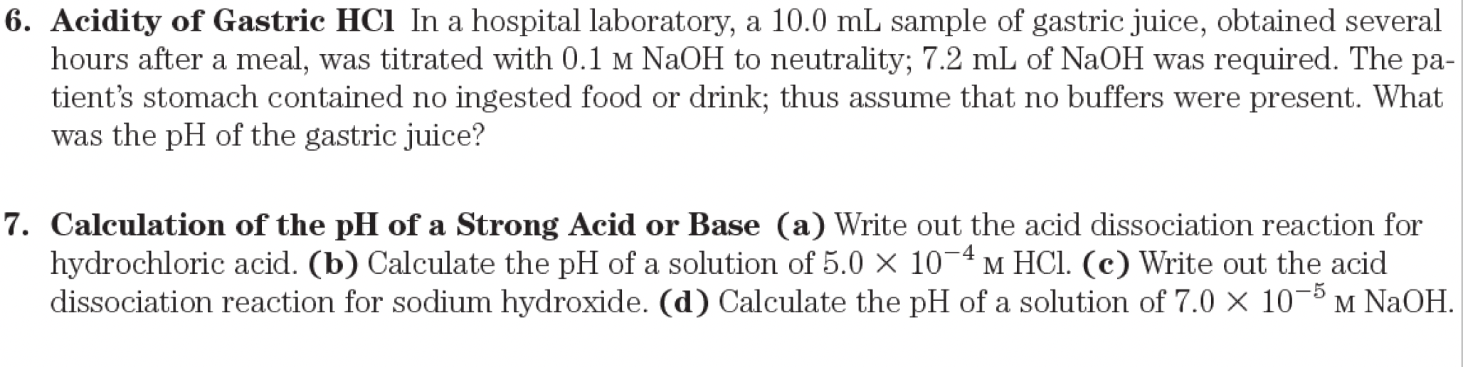 Solved Acidity of Gastric HCl In a hospital laboratory, a | Chegg.com