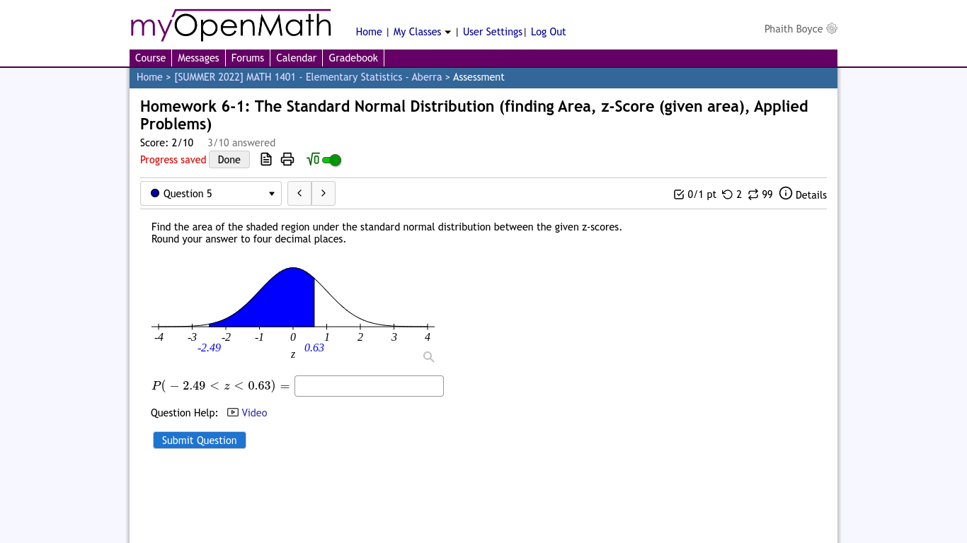 Solved Homework 6-1: The Standard Normal Distribution | Chegg.com