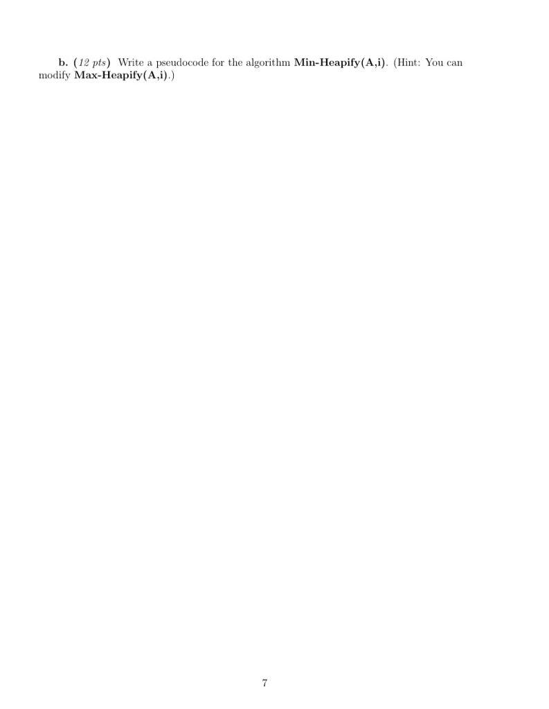 Solved C++ ************* b. (12 pts) Write a pseudocode for | Chegg.com