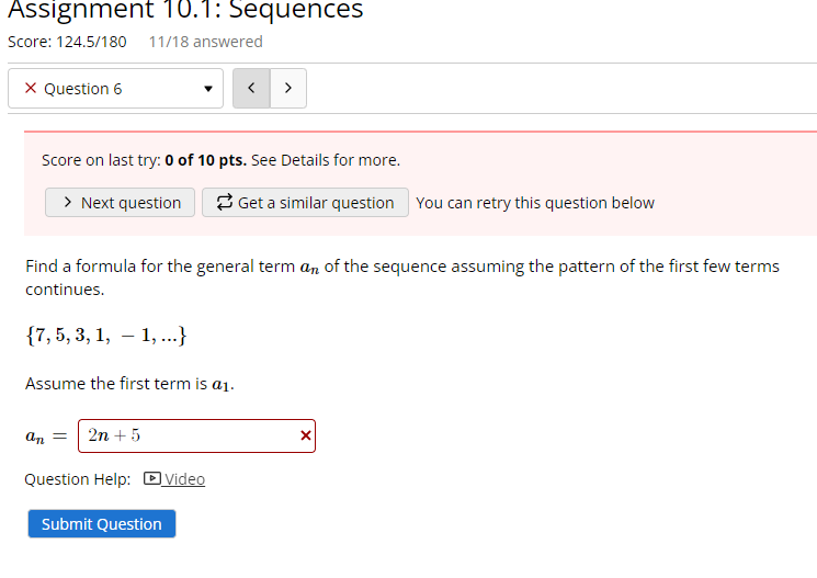 Solved Assignment 10.1: sequences Score: 124.5/18011/18 | Chegg.com