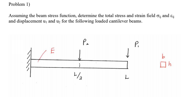Problem 1) and & Assuming the beam stress function, | Chegg.com