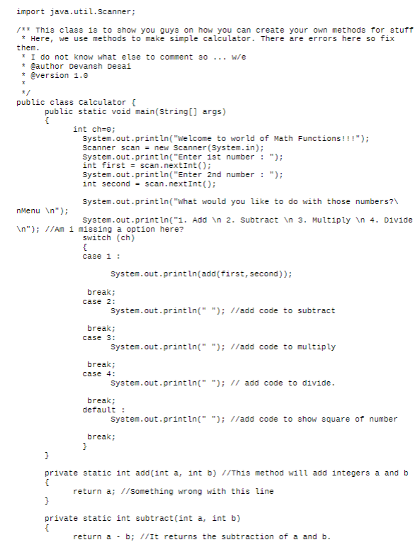 Solved Activity 8 Download and import the Java class called | Chegg.com