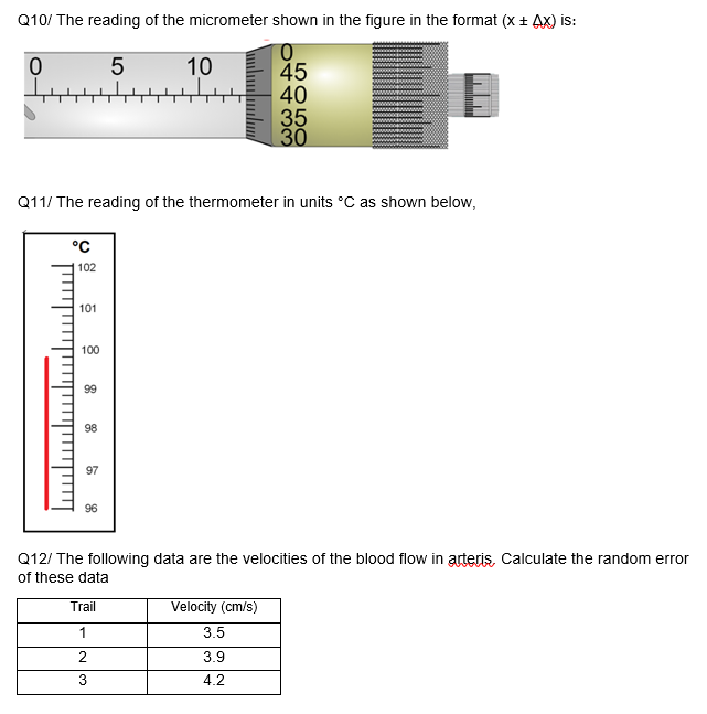 Solved Q10/ The reading of the micrometer shown in the | Chegg.com