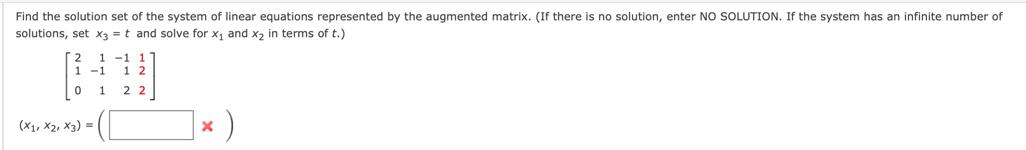 Solved Find the solution set of the system of linear | Chegg.com