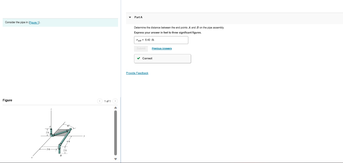 Solved Determine the distance between the end points A and B | Chegg.com