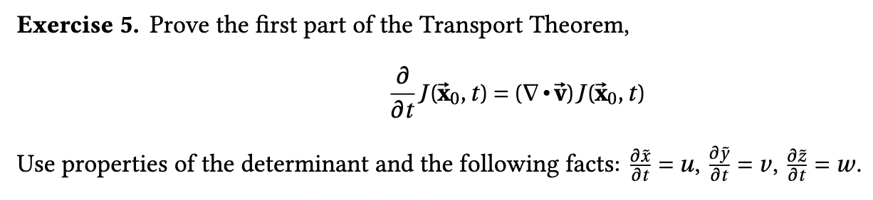Solved Exercise 5. Prove the first part of the Transport | Chegg.com
