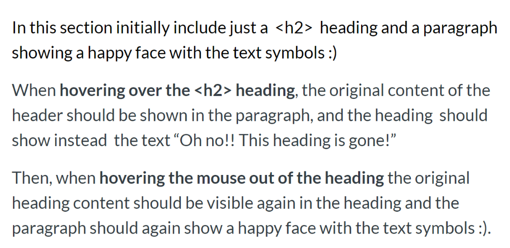 Solved In this section initially include just a heading | Chegg.com