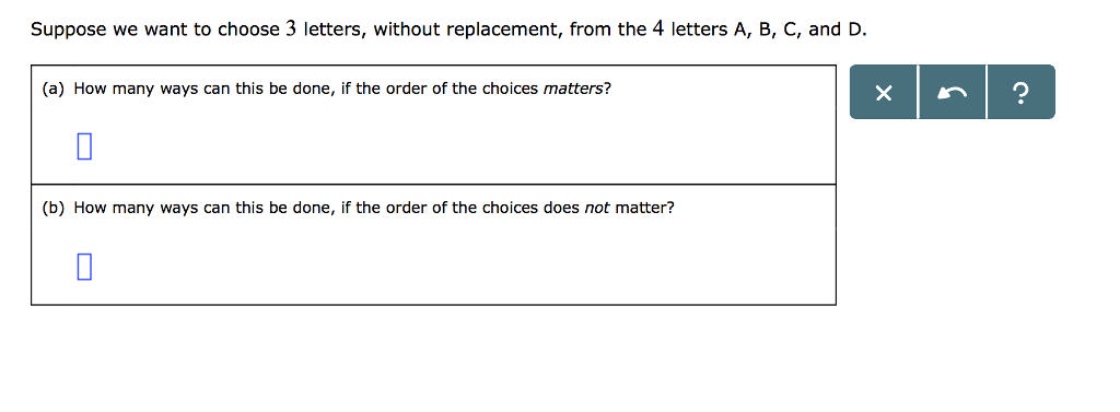 Solved Suppose we want to choose 3 letters, without | Chegg.com