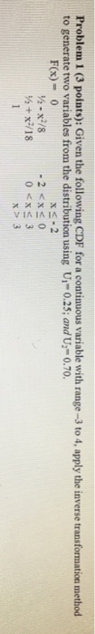 Solved Given the following CDF for a continuous variable | Chegg.com