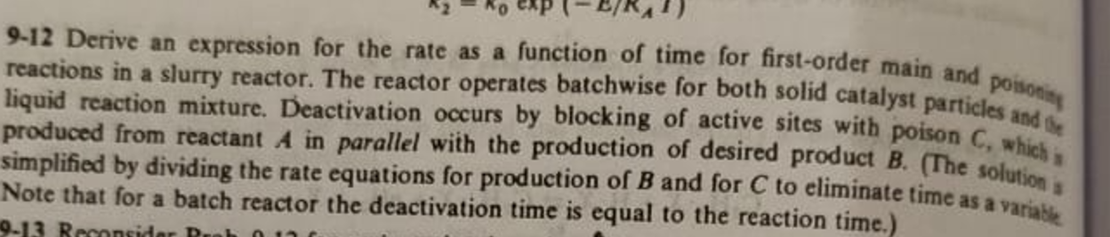 Solved 9-12 ﻿Derive an expression for the rate as a function | Chegg.com