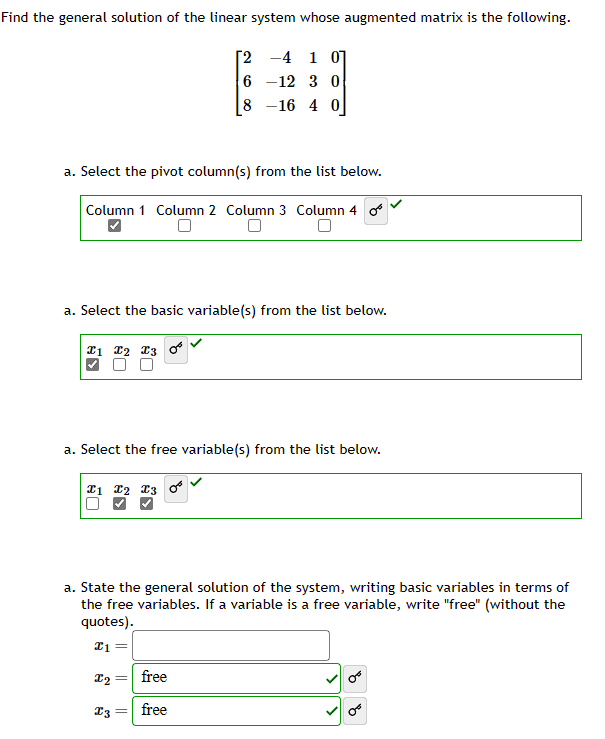 Solved ind the general solution of the linear system whose | Chegg.com