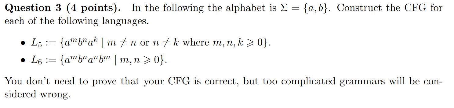 Solved Question 3 (4 points). In the following the alphabet | Chegg.com