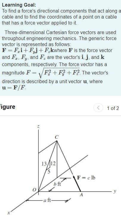 Solved Learning Goal: To find a force's directional | Chegg.com