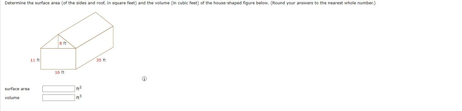 Solved Determine the surface area (of the sides and roof, in | Chegg.com