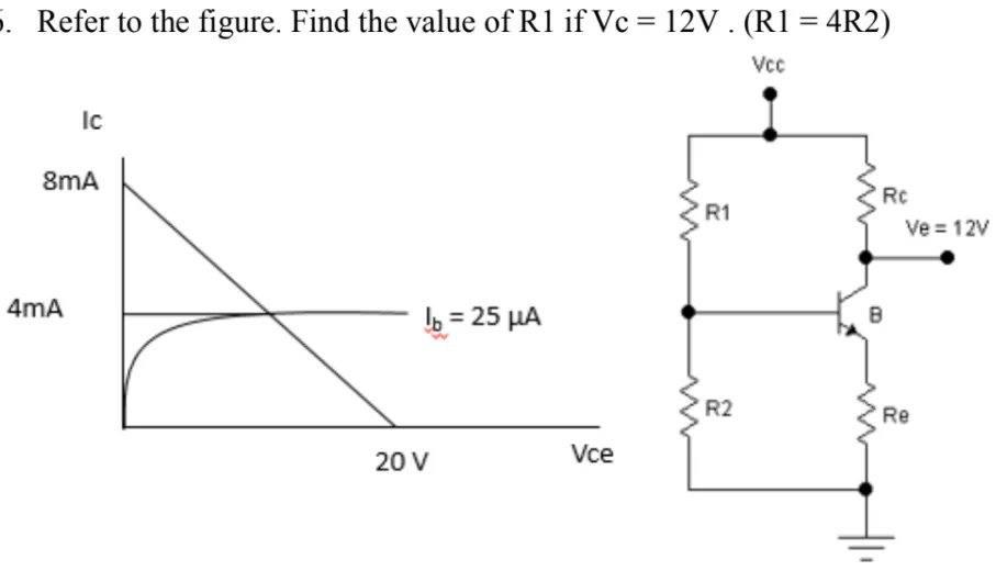 Solved Refer to the figure. Find the value of R1 if Vc = | Chegg.com