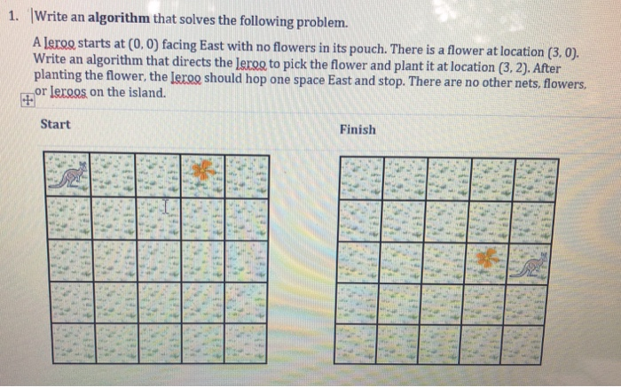 Solved 1. Write an algorithm that solves the following | Chegg.com