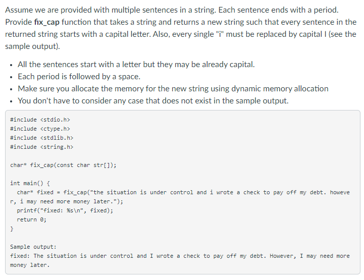 Solved Assume we are provided with multiple sentences in a | Chegg.com