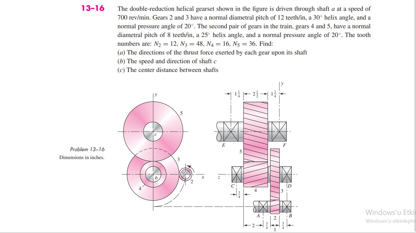 Solved 13-16 ﻿The double-reduction helical gearset shown in | Chegg.com