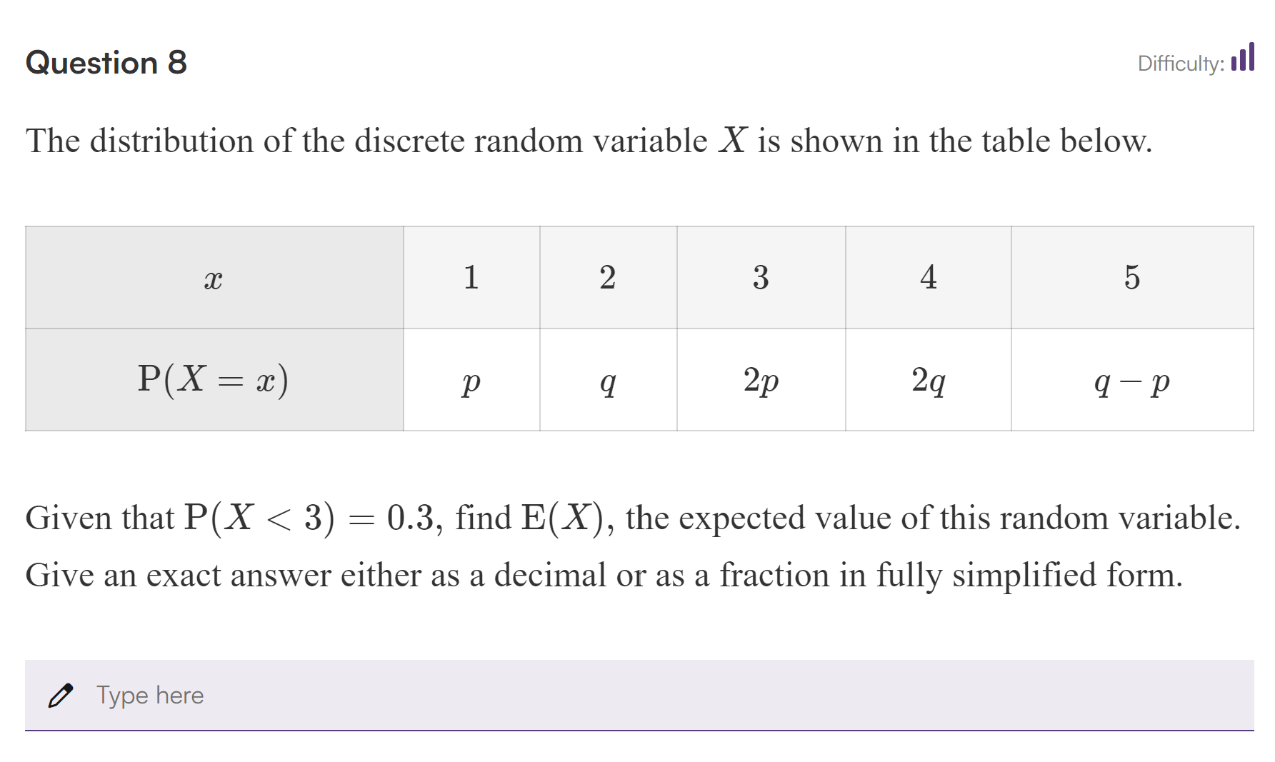 Solved The distribution of the discrete random variable X is | Chegg.com